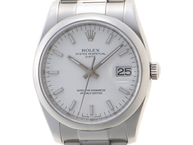 【楽天市場】ランダム番 ROLEX ロレックス オイスターパーペチュアルデイト 115200 自動巻き SS メンズ バーインデックス【430 ...