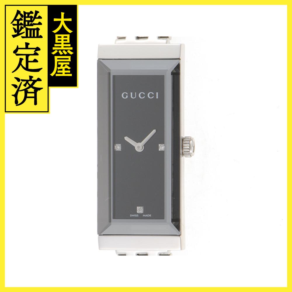 【楽天市場】GUCCI グッチ 腕時計 Gフレーム 127.5 YA127504 ステンレス ブラック3Pダイヤモンド文字盤 クォーツ【472 ...