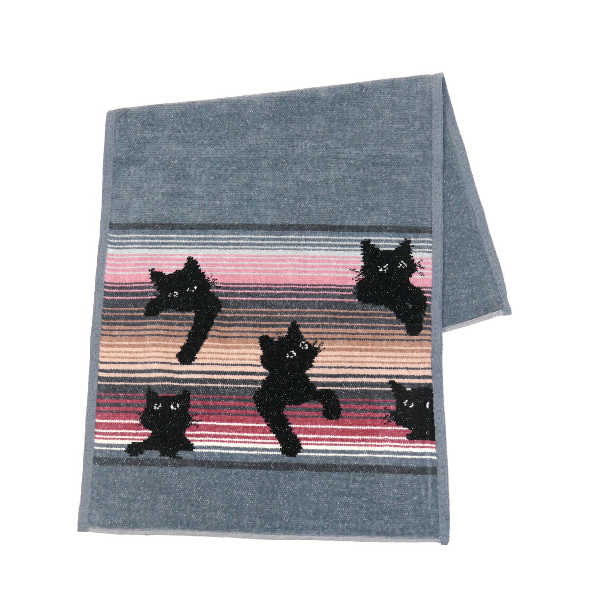 【楽天市場】フェイラー FEILER ハンドタオル 37×80cm BLACK KITTY・グレー レディース ブランド Chenille ...