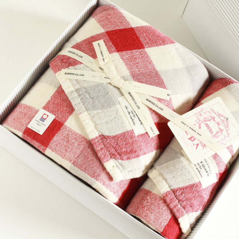 【楽天市場】今治タオル コンテックス ブロックチェック ギフトセットImabari Towel Kontex Block Check GiftSetバスタオル1枚xフェイスタオル1枚ギフト ...