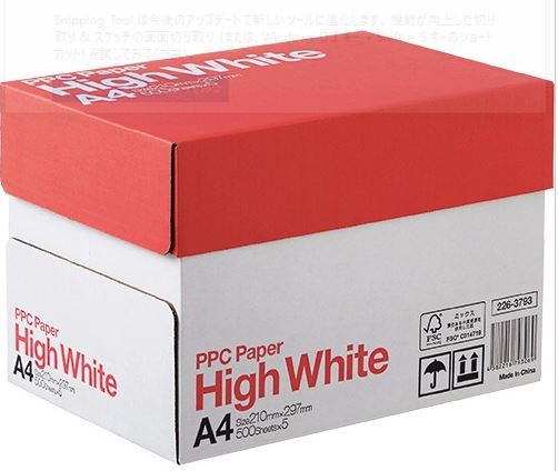 【楽天市場】【送料無料】【法人様専用】コピー用紙 A4 High White A4 1箱(2500枚:500枚×5冊)：サプライ百貨店