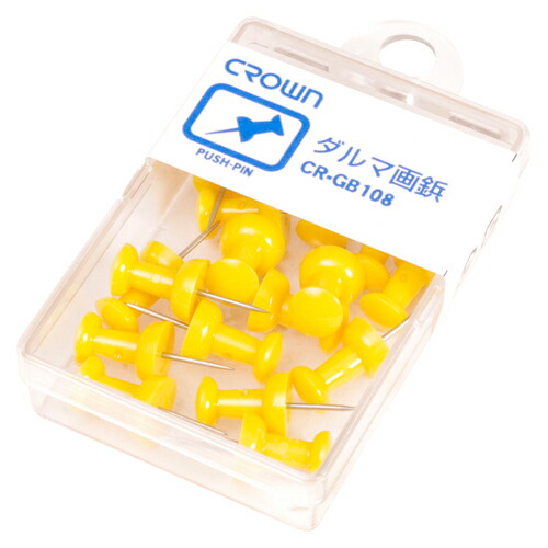 【楽天市場】クラウン ダルマ画鋲 16本 黄 CR-GB108-Y\着後レビューでプレゼント有！／：ダイヤストア