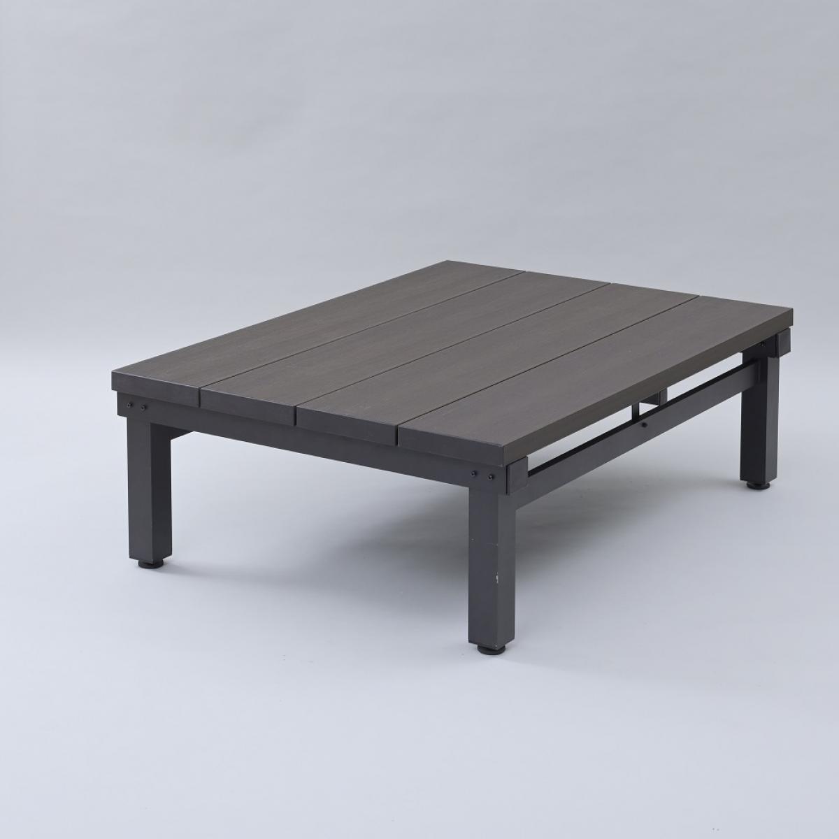 【楽天市場】山善 人工木デッキ 120cm×90cm 2層式 ダークブラウン YJD-1290 DBR YAMAZEN 人工木×アルミ 簡単 ...