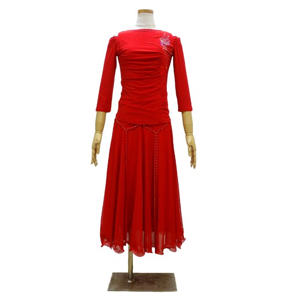 【楽天市場】【新入荷】MAX セットアップ レッド 11-3310422-4267 M-Lサイズ 肩だしトップス ループデコメッシュスカート ...