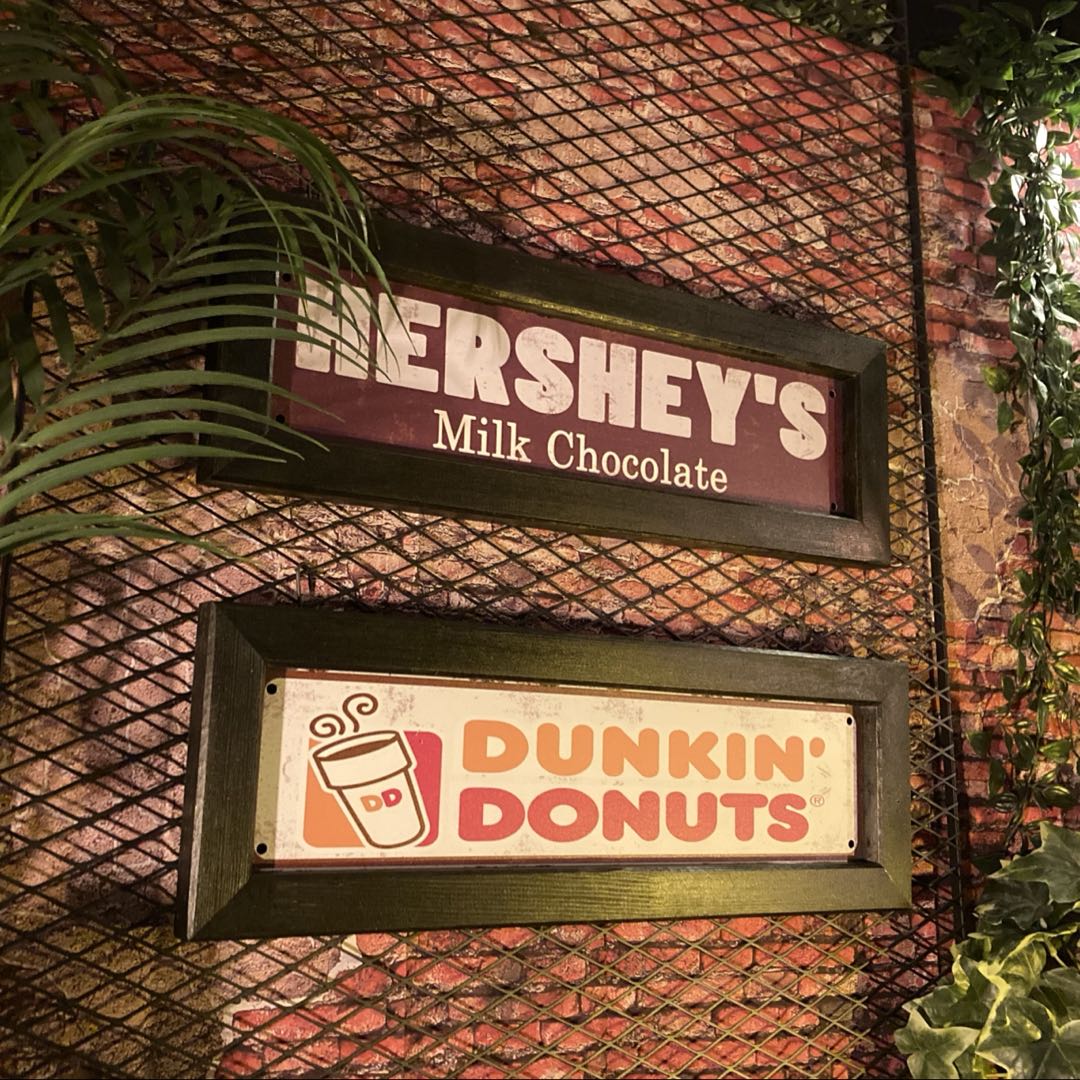 【楽天市場】大特価2枚組HERSHEY'S＆DUNKIN'DONUTSメタル製アートパネル ブルックリンスタイル 男前インテリア カフェ ...