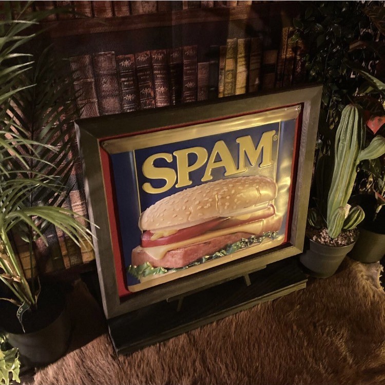 【楽天市場】｢SPAM｣!! VINTAGEメタル製ライセンスプレートパネル(額入り) 男前インテリア アメリカンビンテージ インダストリアル ...