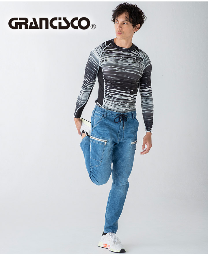 【楽天市場】【P5倍★7/10】【即日発送】 グランシスコ デニム サマー デニム ストレッチカーゴパンツ 麻混生地 イージーパンツ GC-S132 ストレッチ ズボン 吸湿性 作業着 作業服 ...