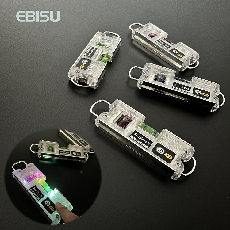 【楽天市場】【シルバー】エビス EBISU 水平器 トビ・ライトレベルミニ ED-16TBLSL暉 LEDライト 両側シャックル カラビナ対応 超強力マグネット 足場組立 SK新潟精機 スワオ ...