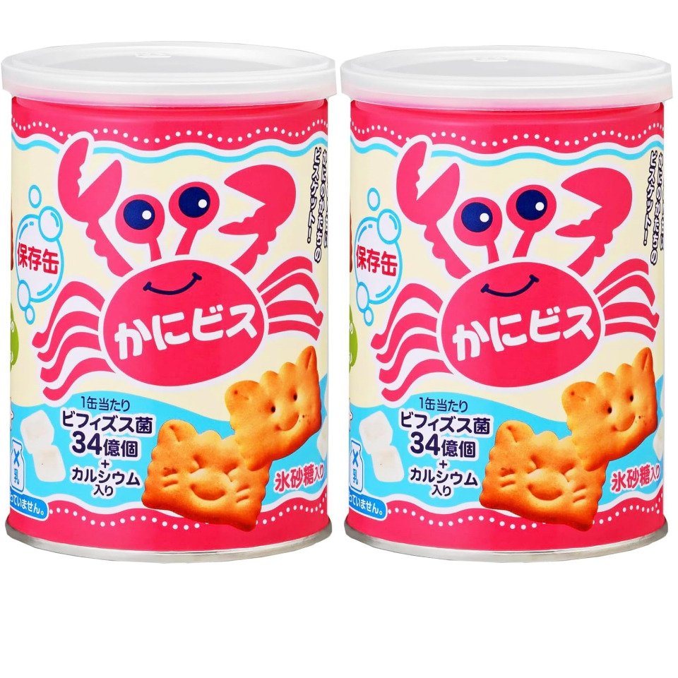 【楽天市場】\ 2個セット ／ 三立製菓 缶入 保存缶 かにビス 氷砂糖入り 100g ×2 ビフィズス菌とカルシウム入り カニビス 防災食 長期保存 お菓子 ビスケット 非常食：Day by ...