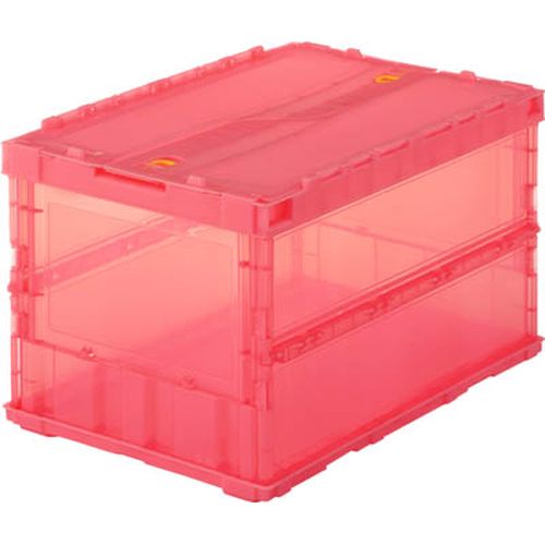 【楽天市場】折りたたみコンテナ スケルコン 50Lロックフタ付 TSK-C50B（R） レッド TRUSCO：DCMオンライン