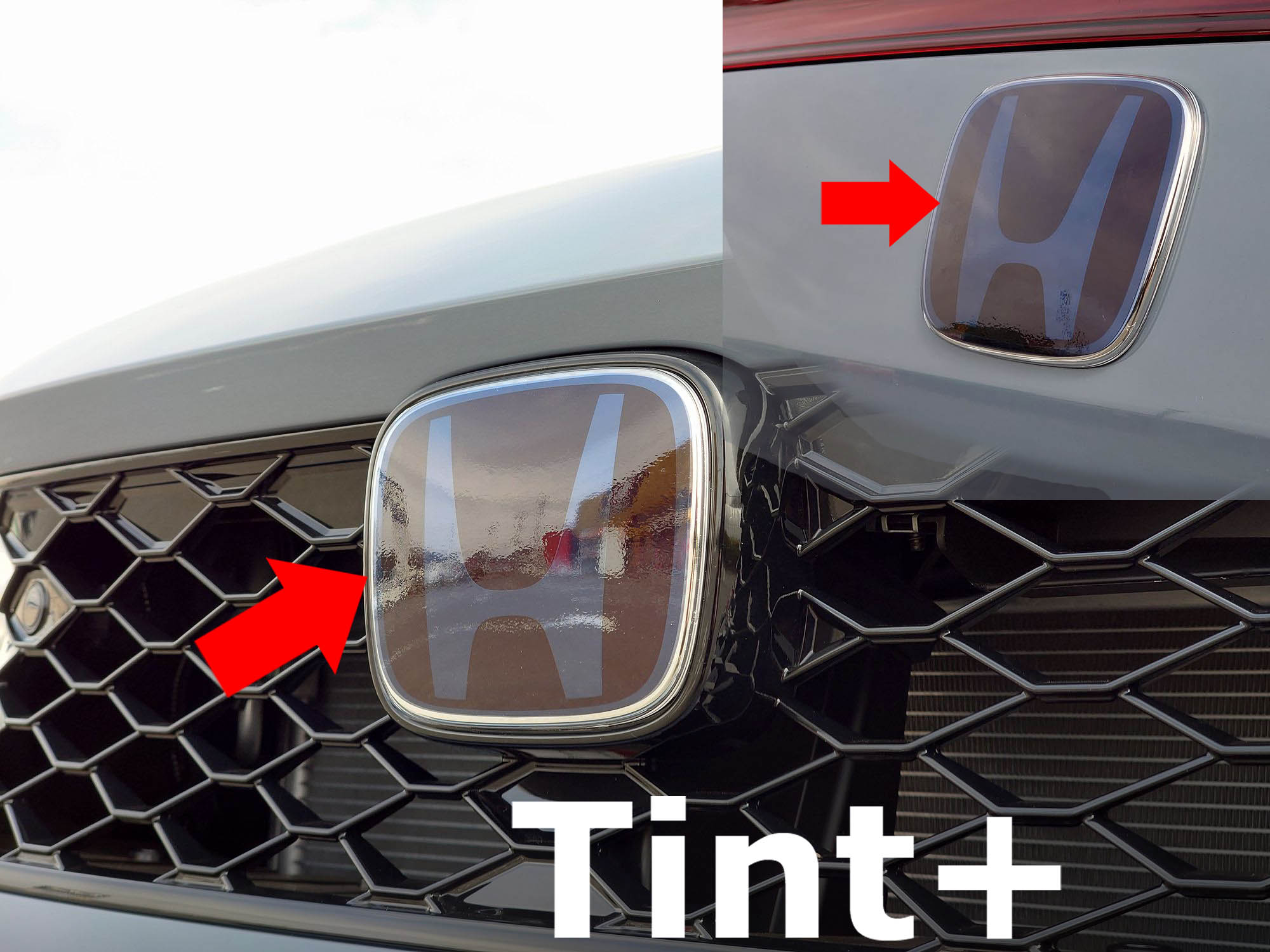 【楽天市場】Tint+ エンブレム スモークフィルム (スモーク 20％ 前後 2枚 セット) シビック FL5 タイプR fl type-r ...