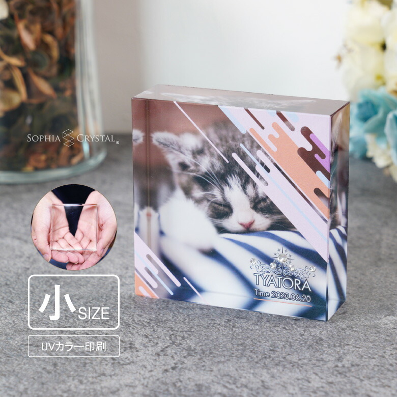 【楽天市場】ペット 思い出 クリスタル KP-25B-gift（小） 写真 うちの子記念フォト ペットメモリアル 犬 猫 うさぎ インコ：名入れギフト専門店SophiaCrystal