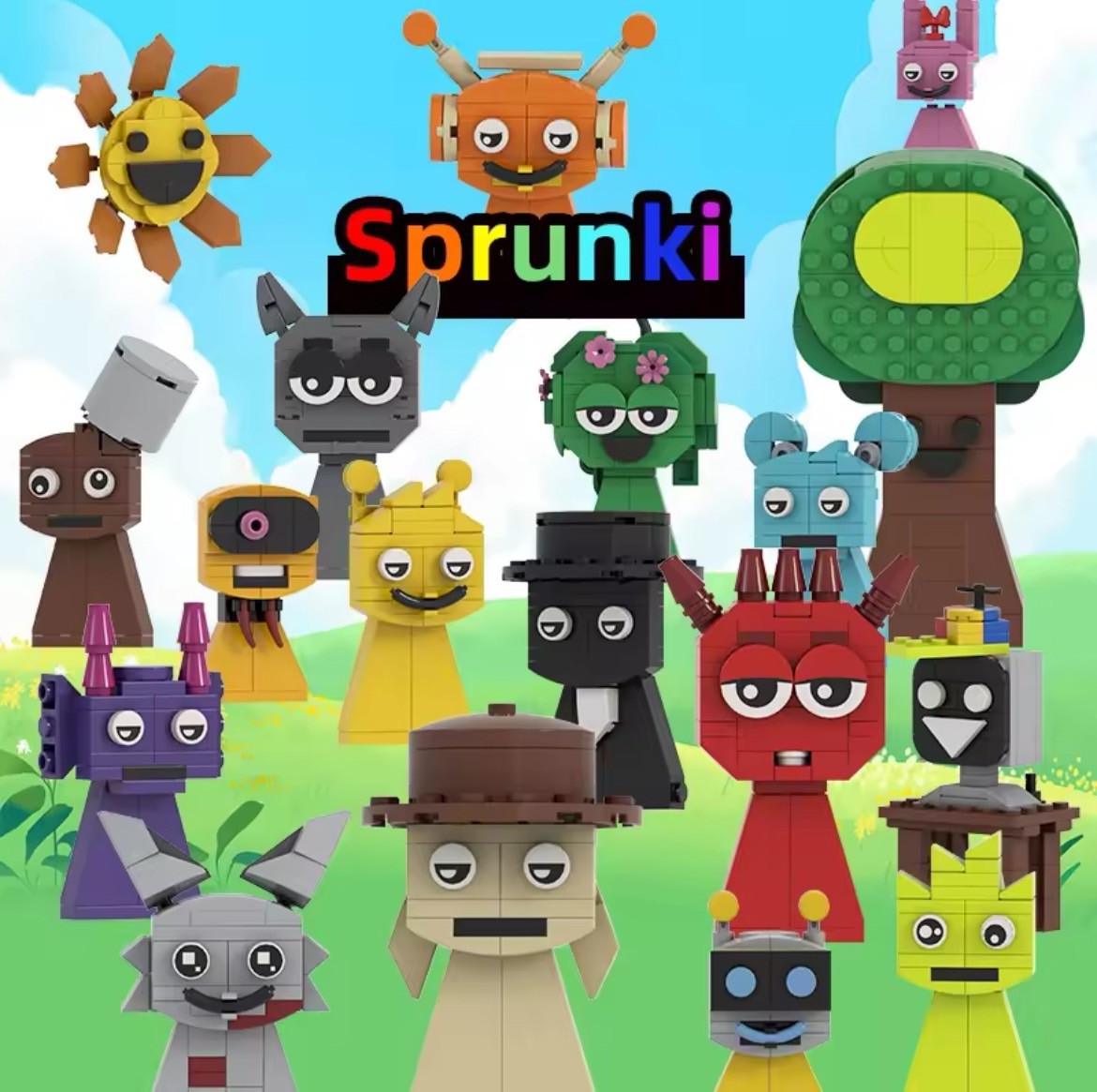 【楽天市場】【Sprunki Lego 20点セット ！】スプランキー レゴ 互換 incredibox 収納袋1枚 ブロック 子供クリスマス ...
