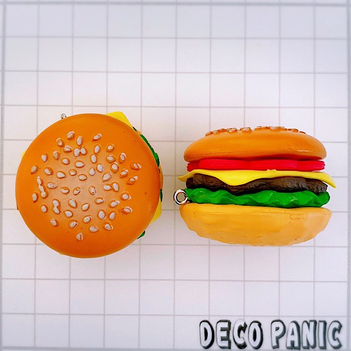 【楽天市場】【A107】bigハンバーガーチャーム デコパーツ DECOPANIC デコパニックアクセサリーパーツ ハンドメイド チャーム パーツ デコレーション カボション：DECOPANIC