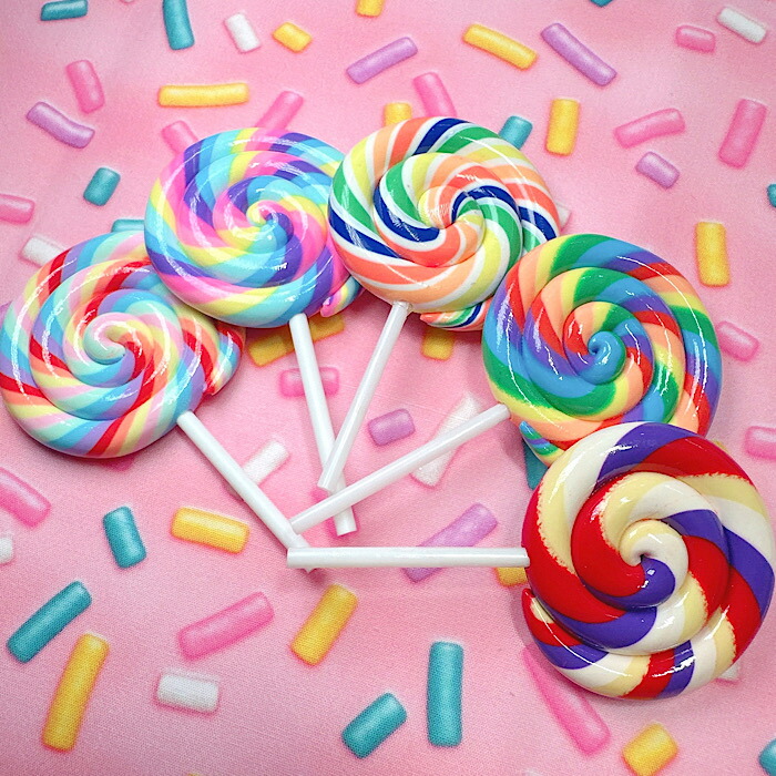 【楽天市場】【A505】BIGペロペロキャンディー ロリポップキャンディー くるくるキャンディー デコパーツ DECOPANIC ハンドメイド チャーム パーツ デコレーション カボション ...