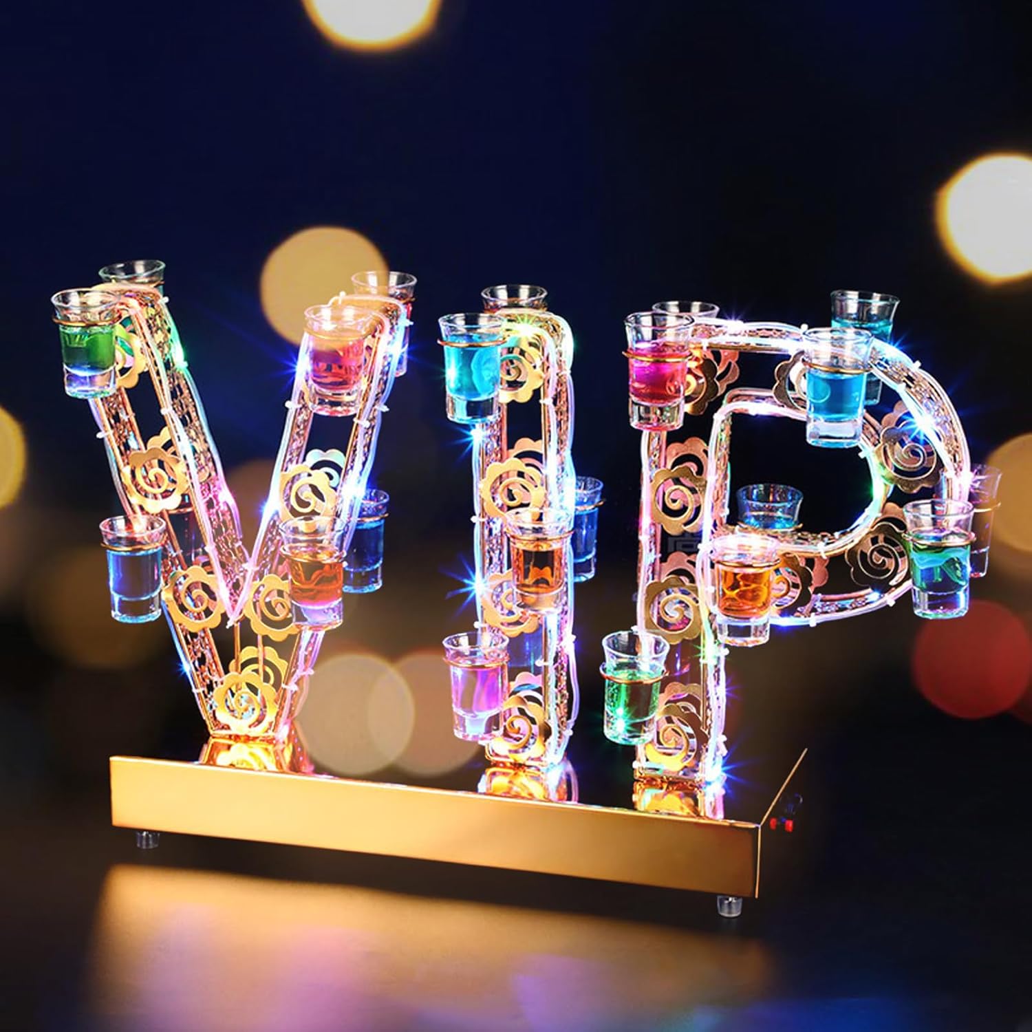 【楽天市場】LED酒グラス棚 VIP酒カップホルダー 24カップ付き LED酒ボトル棚 酒グラススタンド バーホテルLED酒棚 収納ラック酒器 酒棚 テキーラ観覧車 ワイングラス掛け LED ...