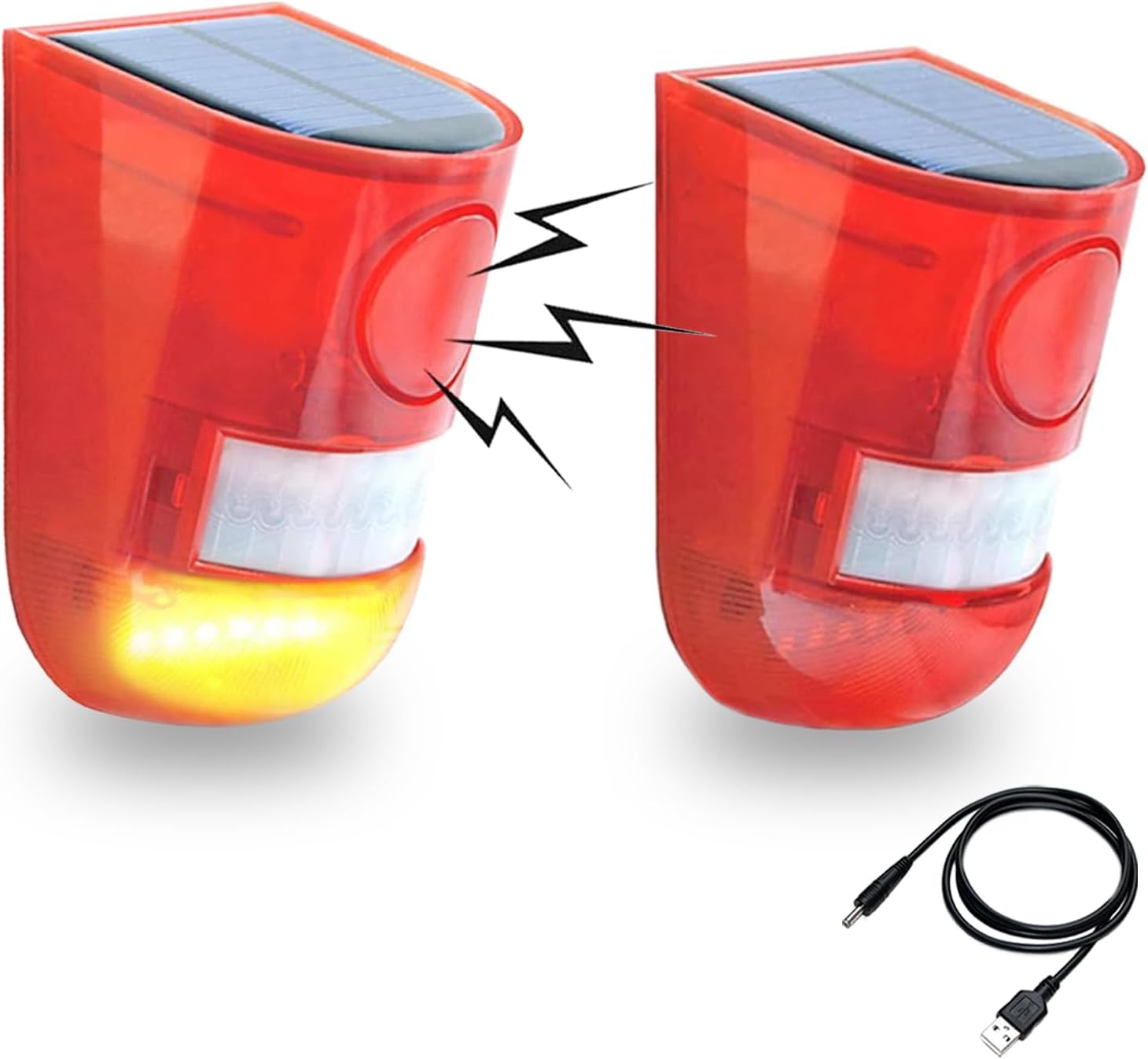 【楽天市場】太陽警告灯 2パック 屋外 防水 ソーラー充電 防犯アラーム 警報機 人感センサー LEDフラッシュ129dBサイレンサウンド ストロボレッド ワイヤレス 泥棒防止 盗難防止 ...