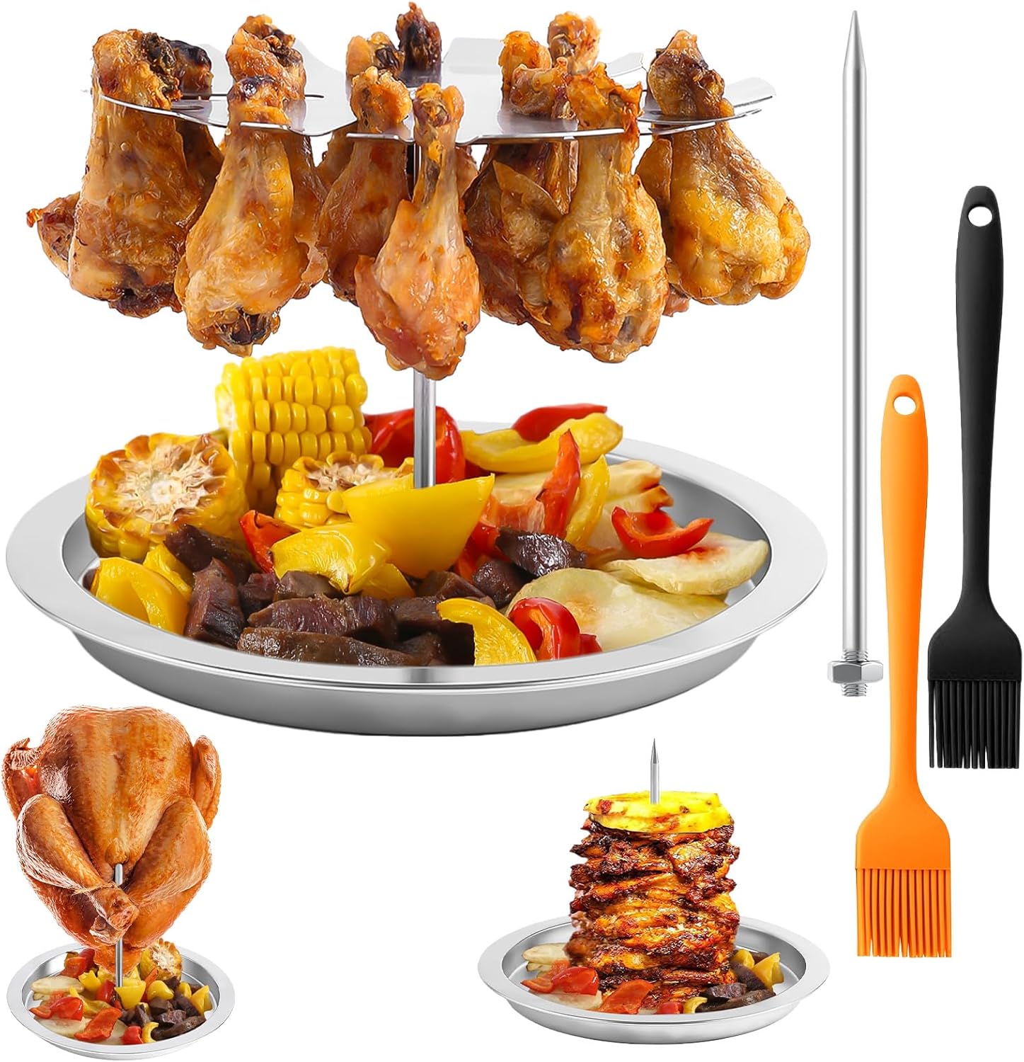 【楽天市場】304ステンレス製 チキンレッグ専用BBQトレイ 焼き鳥 鶏もも肉焼き網 バーベキュー用肉焼き台 家庭用 業務用 頑丈ステンレス製 焼きムラ防止設計：FINTRUE