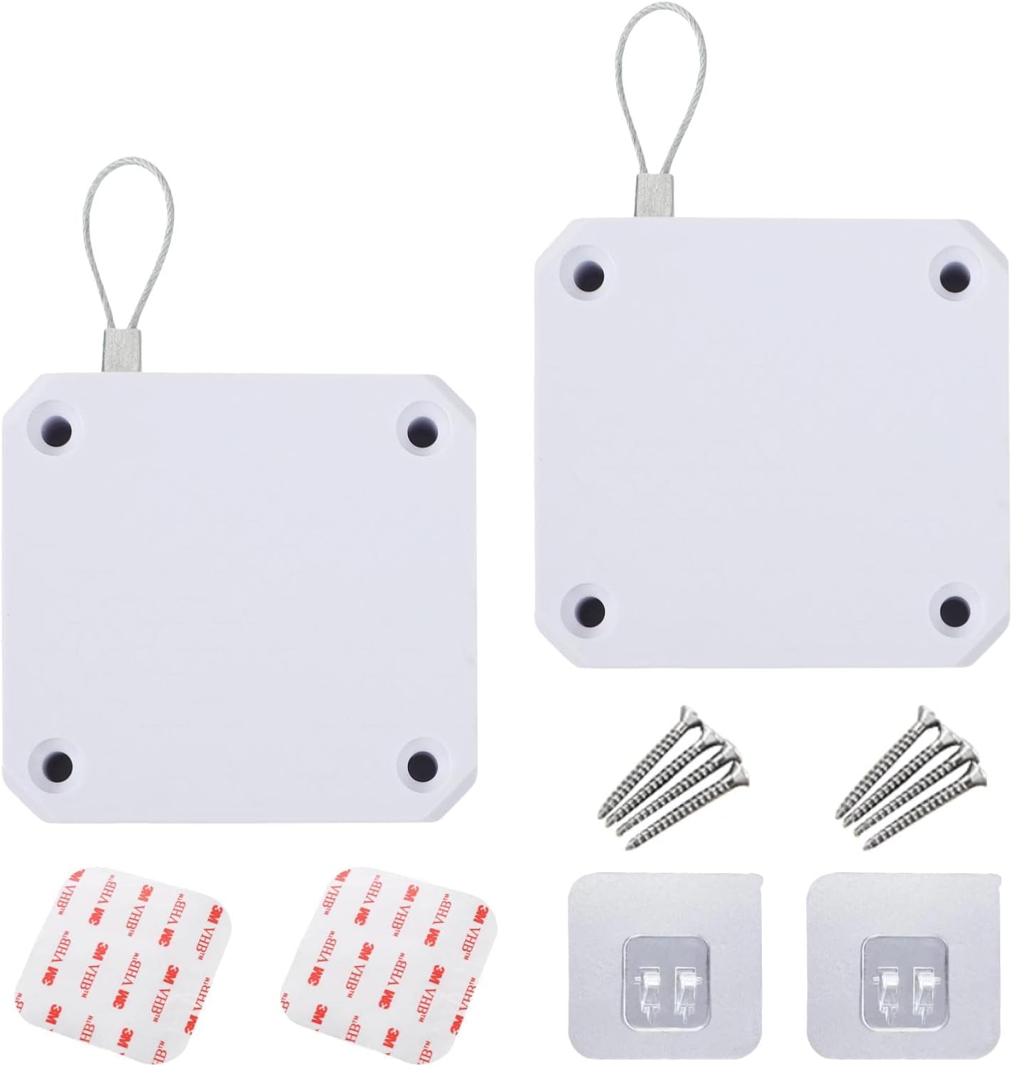 【楽天市場】自動 ドアクローザー 自動ドア 引き戸 開き戸 選べる引力 両面テープ ネジ付き 2個セット (ホワイト, 引力500g)：FINTRUE