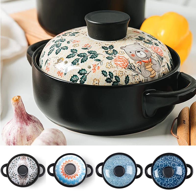 【楽天市場】1.5L プレミアムセラミックブラックキャセロール土鍋 コンロ鍋 ホット鍋土鍋 スープ鍋 ドルソットビビンバ：FINTRUE