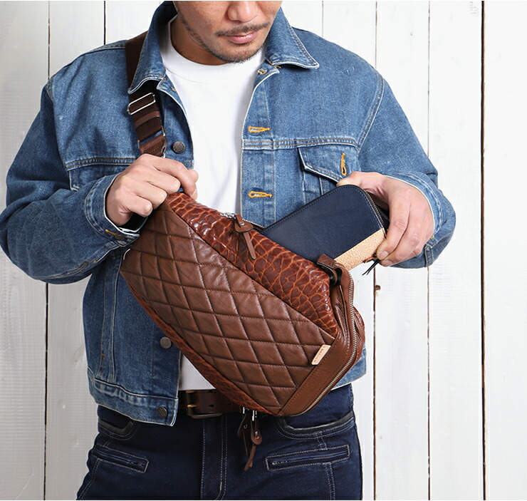 【楽天市場】デグナー DEGNER レザーボディーバッグ W-117 アメリカバイソン レザー 本革：デグナー通販（レザージャケット）