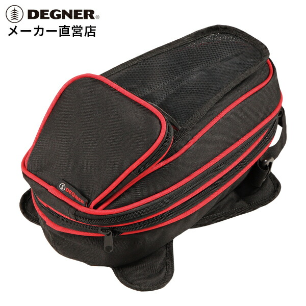 【楽天市場】デグナー マグネット式タンクバッグ NB-127 バイク ブラック/レッドパイピング 最大6.5L スマートフォン対応 ツーリング レインカバー付属：デグナー通販（レザージャケット）