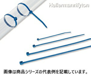 【楽天市場】ヘラマンタイトンメタルコンテントタイ(MCTXRタイプ) 型式：MCTXR100-BLU 色：青 結束径Φ/全長L/幅A 寸法(mm) ：4.0～22.0/100/2.5 ループ ...