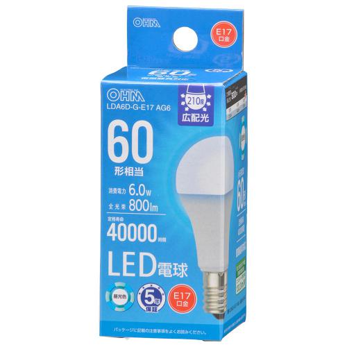 【楽天市場】【スーパーSALE限定ポイント2倍】オーム電機 OHM LED電球小形E17 60形相当 昼光色 LDA6D-G-E17-AG6〈LDA6DGE17AG6〉：デンキチWeb 楽天市場店