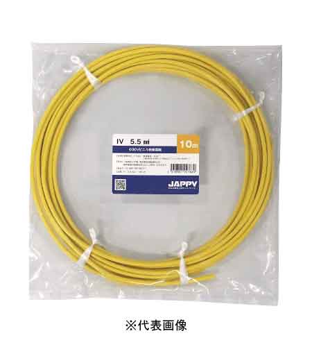 【楽天市場】JAPPY IV5.5SQ Y IV電線 600Vビニル絶縁電線 50m巻き 黄 ミニ定尺品：電材BlueWood