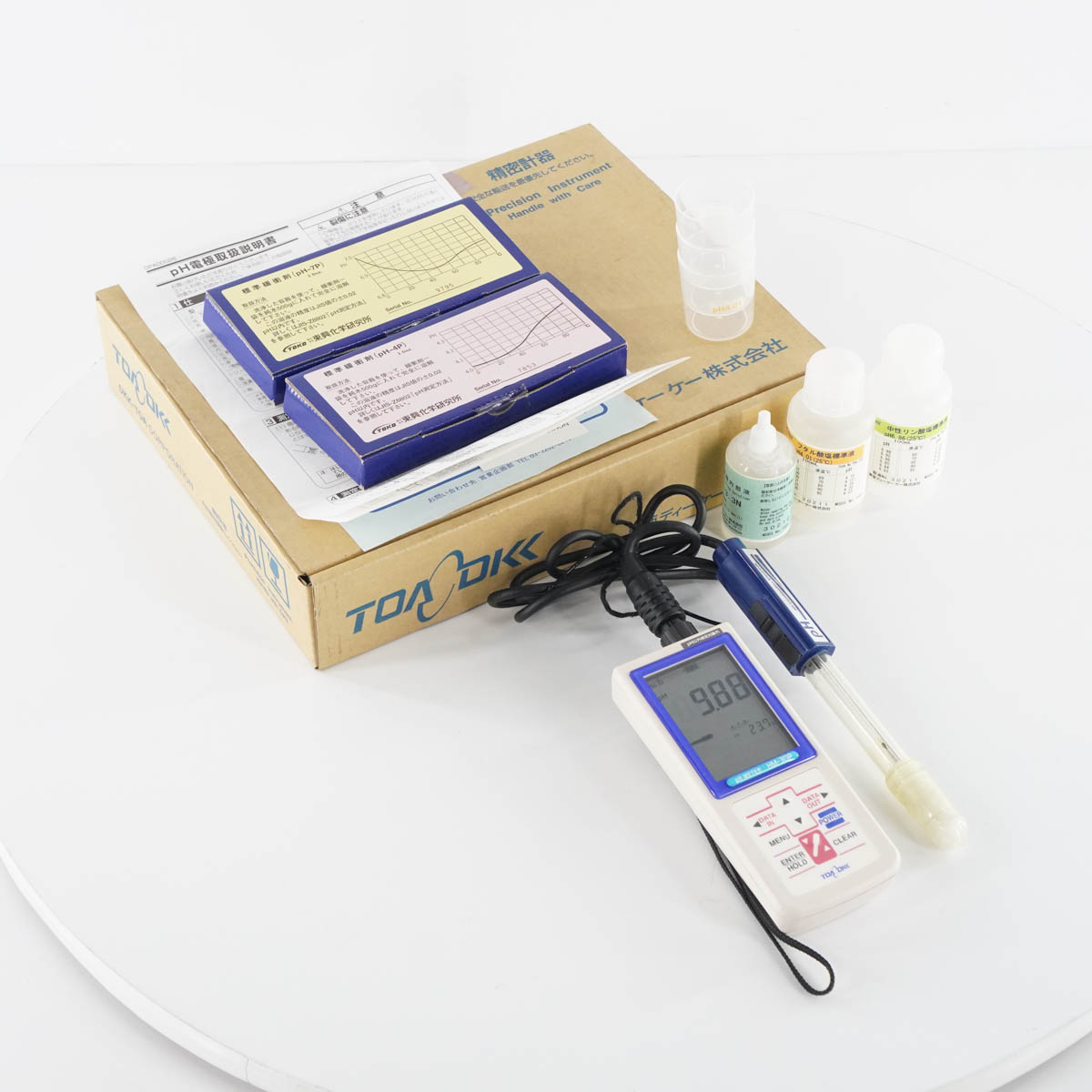 【楽天市場】【中古】[DW]8日保証 TOA HM-30P pH METER ポータブルpH計 pHメーター ガラス電極式水素イオン濃度指示計 GST-2739C 電極 取扱説明書 ...
