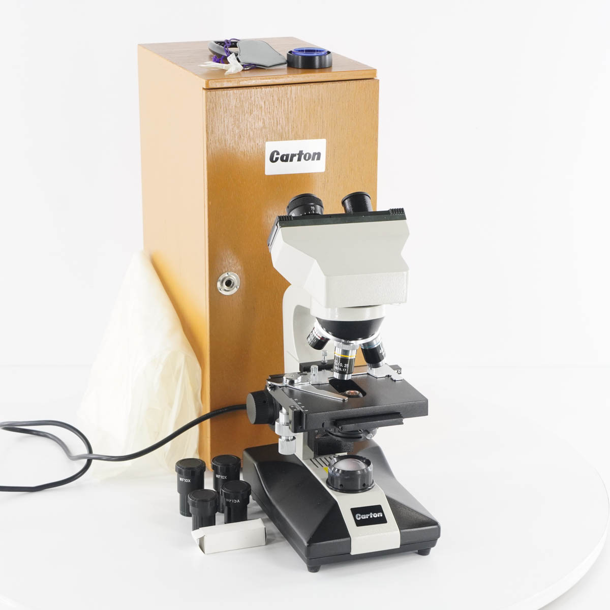 【楽天市場】【中古】[DW]8日保証 Carton CBMB-6 Microscope 生物顕微鏡 4/0.1 10/0.25 40/0.65 ...