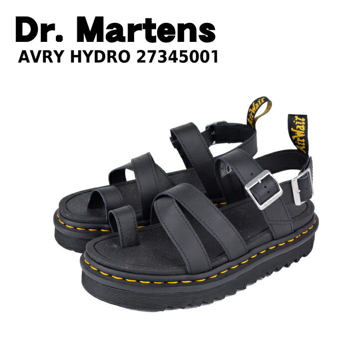 【楽天市場】Dr.Martens ドクターマーチン AVRY HYDRO エイブリー 27345001 ストラップサンダル 靴 レディース 黒 ...