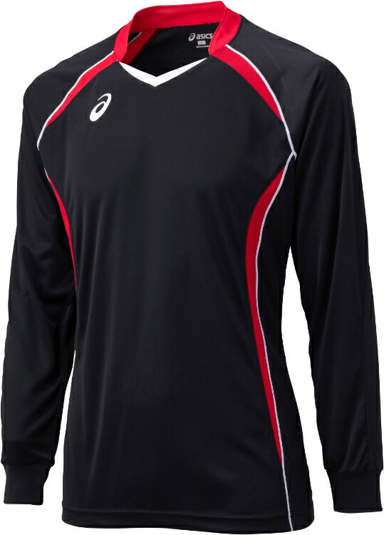 【楽天市場】asics アシックス Gameshirtsls ブラツクxvレツト Xo Xw1320 9024 スポーツ バレーボール