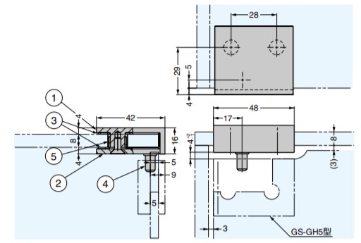 【楽天市場】SUGATSUNE スガツネ工業 天板ガラス受 GS-GB5型 左仕様 170-037-126 GS-GB5-L-CR | LAMP ランプ 建築金物 家具金物 建具 部品 パーツ ...