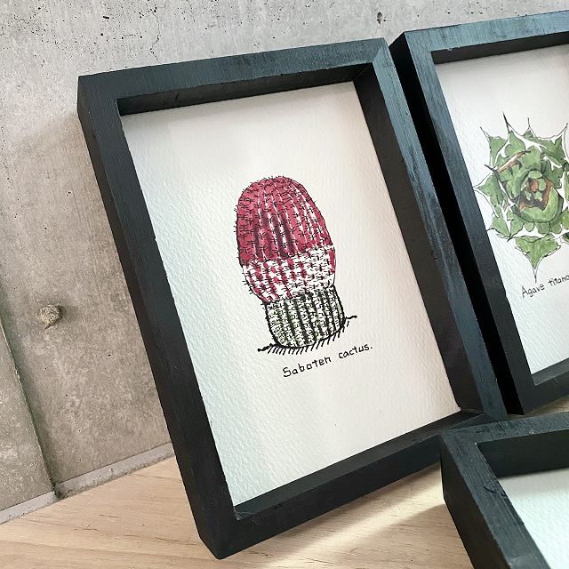 【楽天市場】saboten cactus painting/サボテン カクタス オリジナル デザイン画【3枚目/写真画像はデザインソース/商品 ...