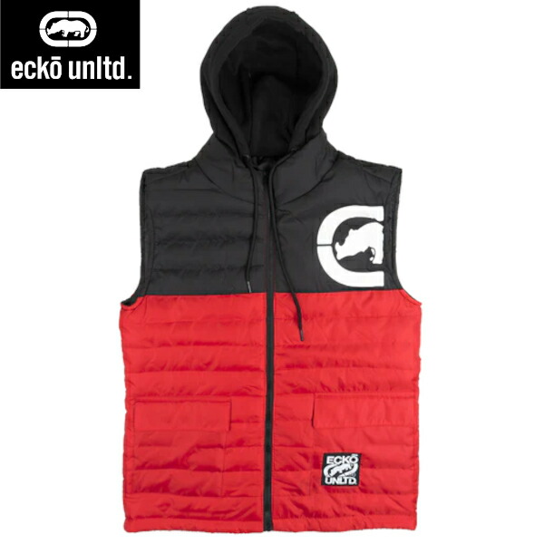 【楽天市場】ECKO UNLTD PUFFER BOMBER VEST HOODIE BUBBLE VEST ([エコーアンリミテッド ...