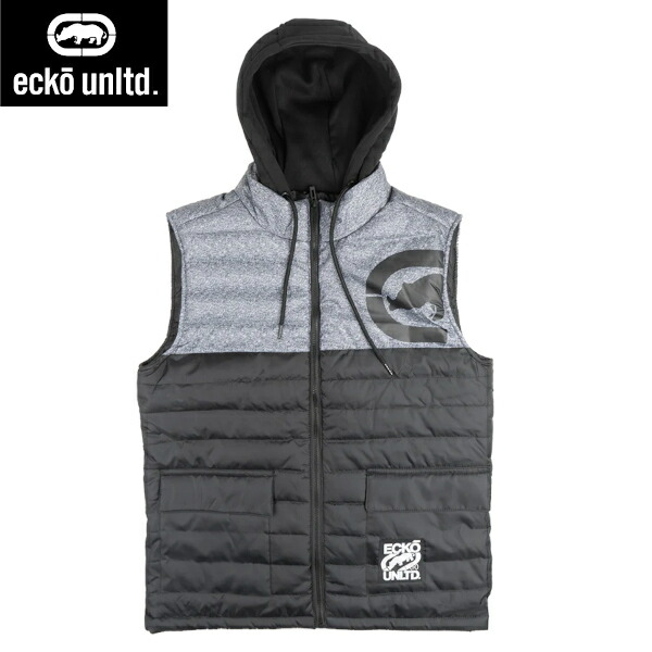 【楽天市場】ECKO UNLTD PUFFER BOMBER VEST HOODIE BUBBLE VEST ([エコーアンリミテッド ...