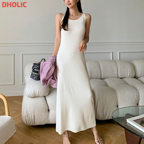 【楽天市場】[0729NEW] ops レディース 韓国ファッション ニットワンピース ノースリーブ ロングワンピース 伸びる スリム フェミニン 大人 カジュアル オフィス お出かけ デート ...