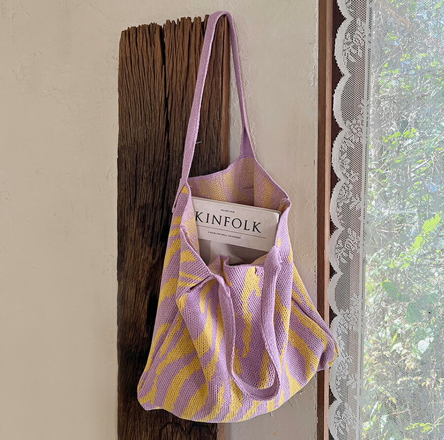 【楽天市場】ゼブラ柄ニットトートバッグ・p438736 レディース 【bag】鞄 かばん バッグ トート 大容量 柄 模様 ゼブラ アニマル ...