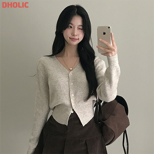 【楽天市場】cd レディース 韓国ファッション トップス カーディガン 長袖 Vネック クロップド 伸びる カラバリ シンプル ベーシック カジュアル デイリー 着回し 秋 冬 SSMSUG ...