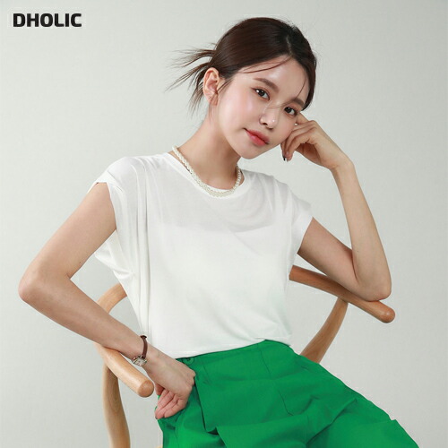 【楽天市場】[マラソンSALE]≪人気再入荷≫フレンチスリーブTシャツ・t03357 レディース 【tops】 韓国ファッション トップス ラウンドネック 半袖 フレンチスリーブ セミ ...