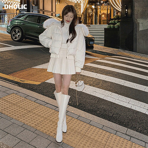 【楽天市場】jk レディース 韓国ファッション アウター ダウンジャケット 長袖 クロップド 裾ドローコード ストリング ファー取外し 裏地 厚手 かわいい シンプル フェミニン カジュアル ...