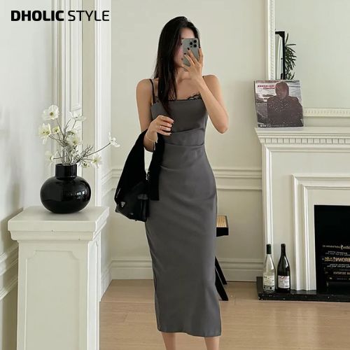 【楽天市場】レーディス 韓国ファッション dholic 夏 summer なつ ss レーススクエアネックドレープキャミワンピース・p678529 ワンピース ロングワンピース ポリエステル ...