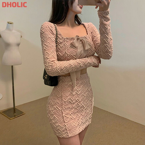 【楽天市場】set レディース 韓国ファッション 上下セット ミニスカート ロップドT ジグザグ スクエアネック リボン クロップド 裏地 タイト スリム セクシー ガーリー デート かわいい ...