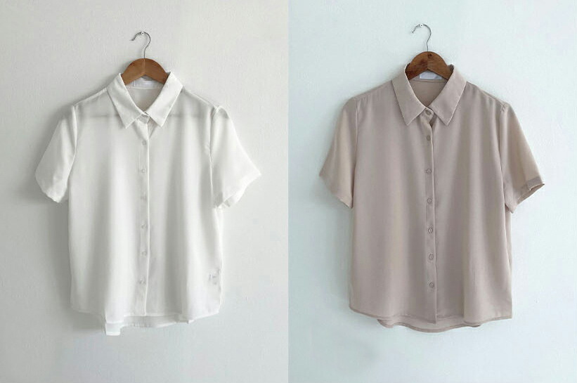 【楽天市場】半袖シャツブラウス・p269144 レディース 【bl】シャツ ブラウス トップス 半袖 ボタン 襟 鎖骨 デコルテ見せ 単色 無地 シンプル ベーシック 春 夏 カジュアル ...