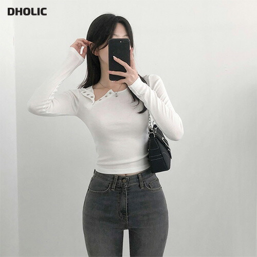 【楽天市場】tops レディース 韓国ファッション トップス カットソー 長袖 クロップド タイト スリム 伸びる 無地 プチプラ シンプル セクシー フェミニン カジュアル 春 秋 ...