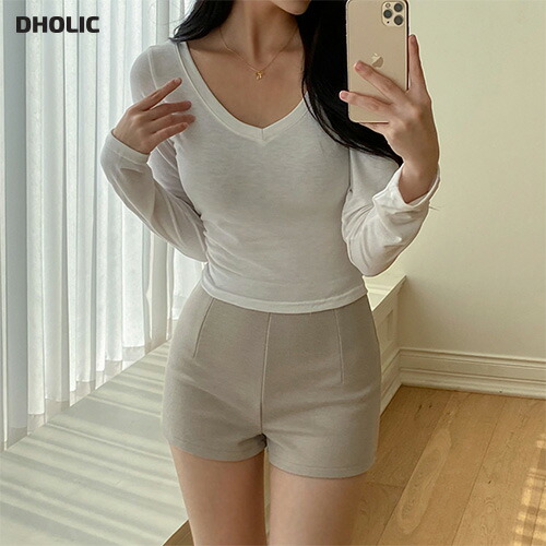 【楽天市場】tops レディース 韓国ファッション トップス カットソー 長袖 Vネック スリム チアと 伸びる 裏起毛 無地 伸びる プチプラ シンプル フェミニン カジュアル 秋 冬 ...