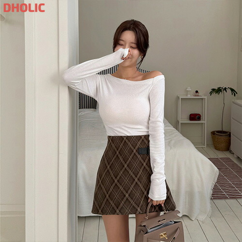 【楽天市場】[0107NEW] tops レディース 韓国ファッション トップス カットソー 長袖 ワンショルダー 鎖骨 クロップド 裏起毛 伸びる リブ プチプラ セクシー フェミニン ...