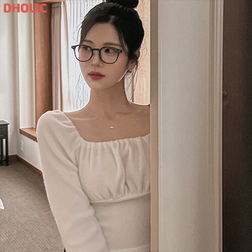 【楽天市場】tops レディース 韓国ファッション トップス カットソー 長袖 スクエアネック オフショルダー 鎖骨 クロップド スリム 無地 シンプル フェミニン カジュアル 秋 冬 ...