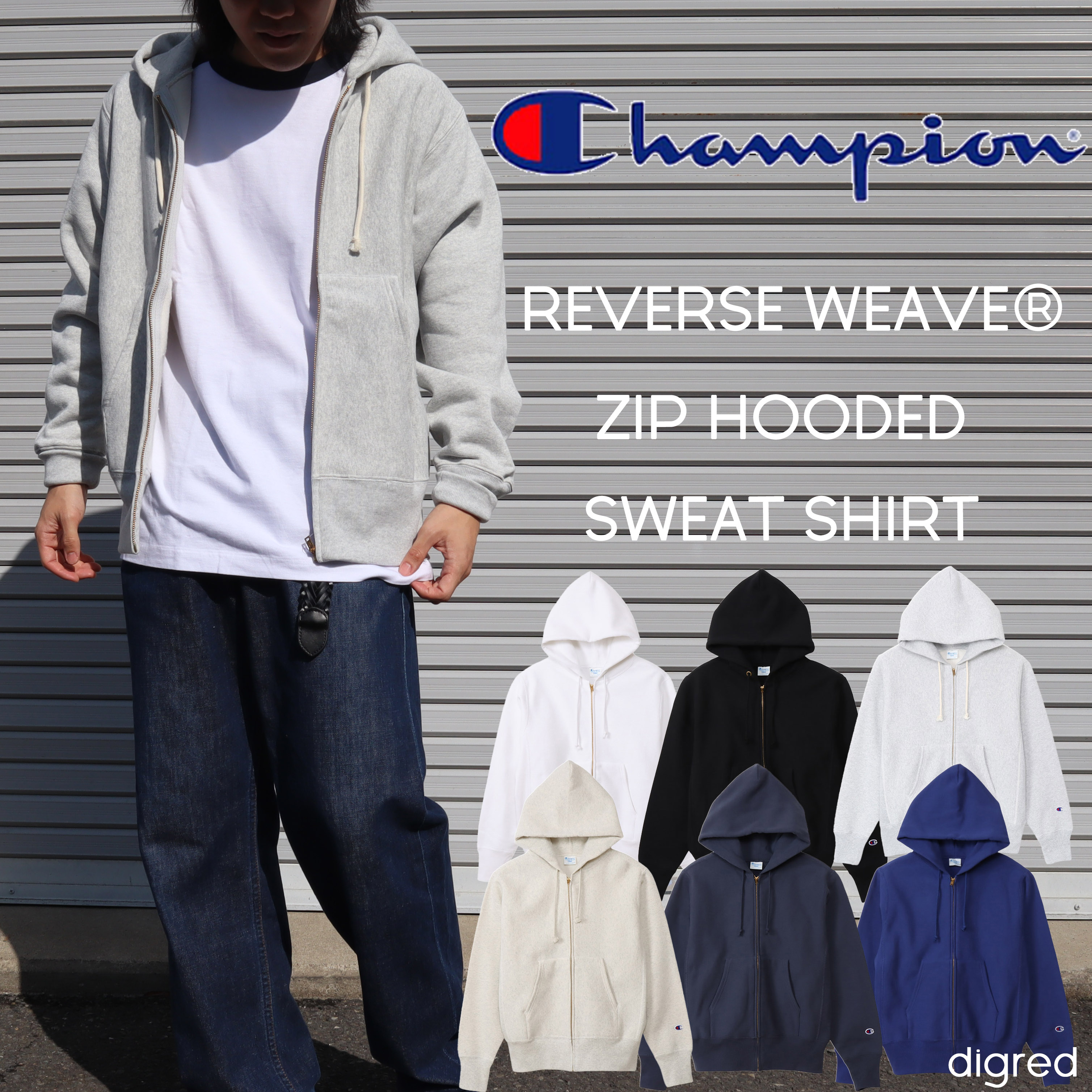 【楽天市場】【秋冬新作】REVERSE WEAVE リバースウィーブ(R) ジップフーデッドスウェットシャツ 23FWチャンピオン(C3 ...